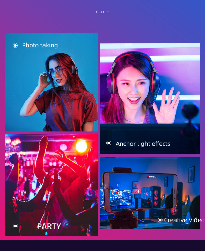 Rechargable LED RGB Tube Light Ambient Fill Atmosphere light ...