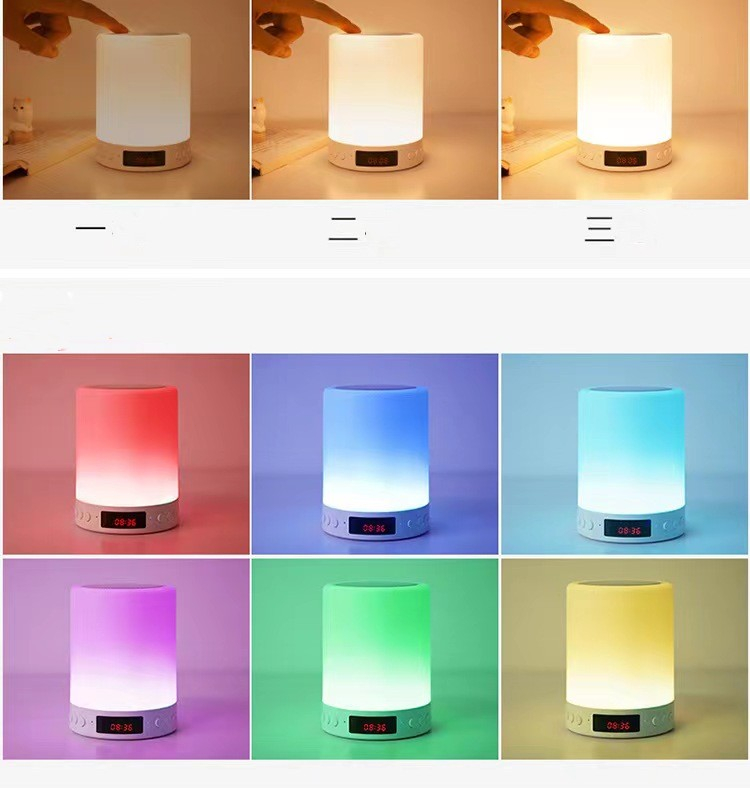 Touch Lamp Bluetooth Speaker Wireless Rechargeable Smart Mood Lamp ...