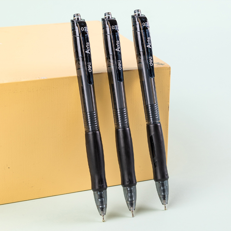 Deli Ballpen 0.7mm Black/Blue Student Stationery Ballpoint Pen Office ...