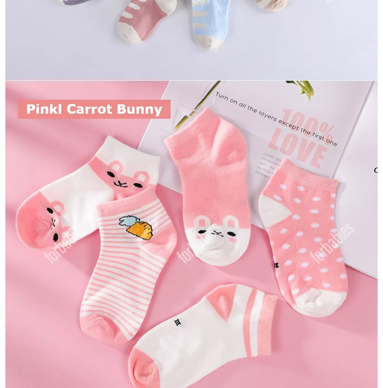 5 pairs/set Cute Soft Cotton Baby Socks newborn 0-6years old | Shopee ...