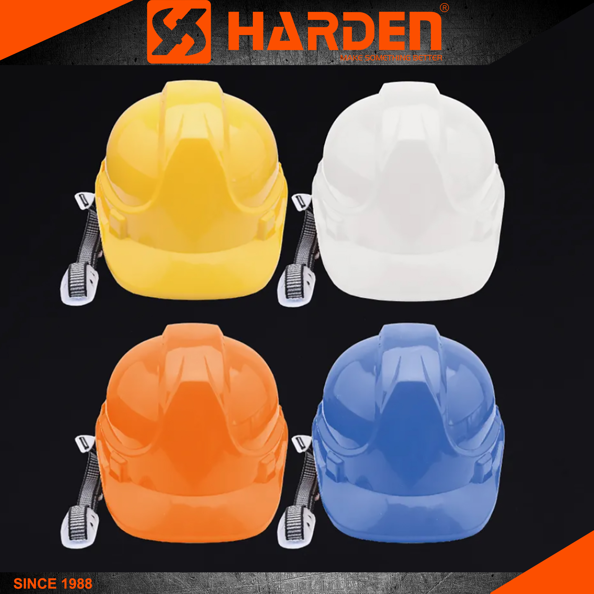 Harden 285mm Safety Helmet CE approved PP plastic Body Four-point ...
