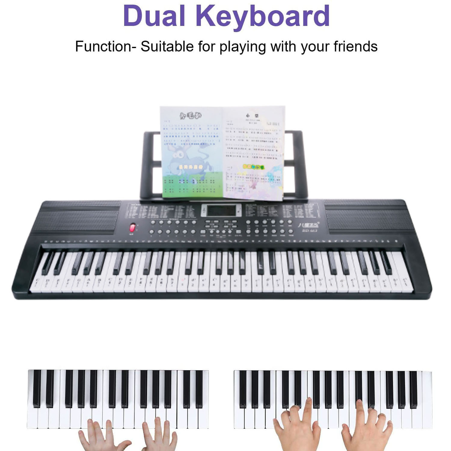 61-Key Digital Electric Adult Piano Keyboard & Sheet Music Stand ...