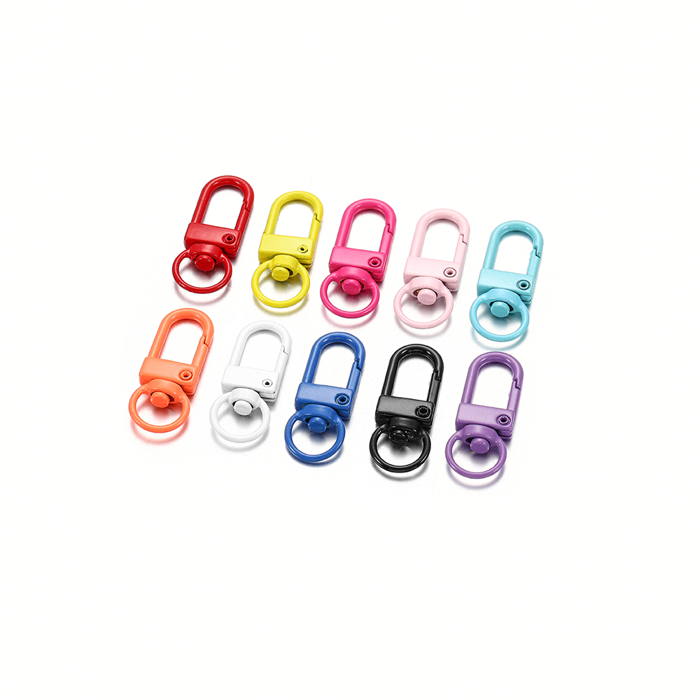 St.kunkka 10Pcs 12x34mm Colorful Metal Lobster Clasp Clips Car Keychain ...