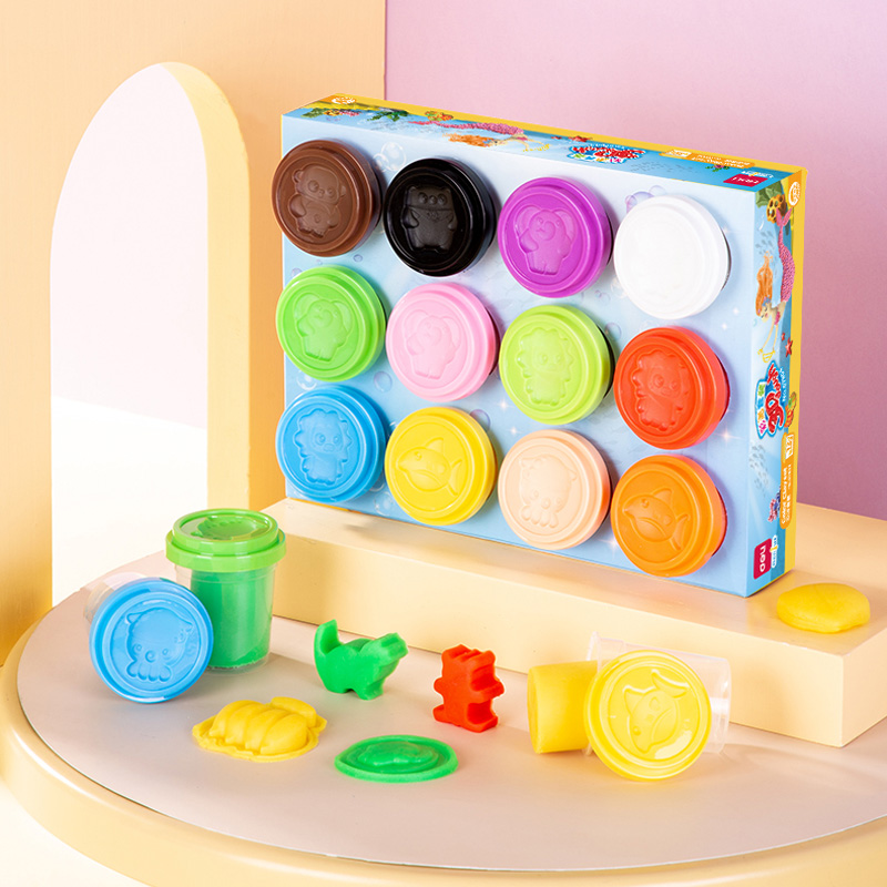 Deli 12 Colors Play Dough Plasticine For Kids Safe Colored Clay Playset ...