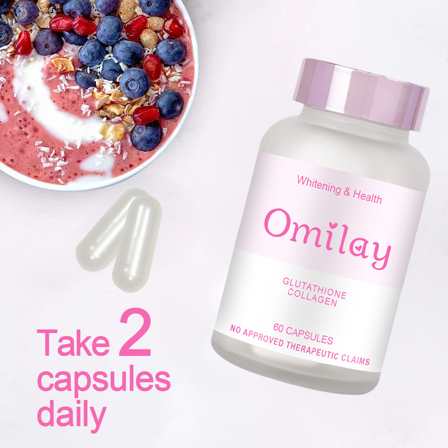 Omilay Tokyo Glutathione Collagen Capsules Brighten Skin Whitening Anti ...