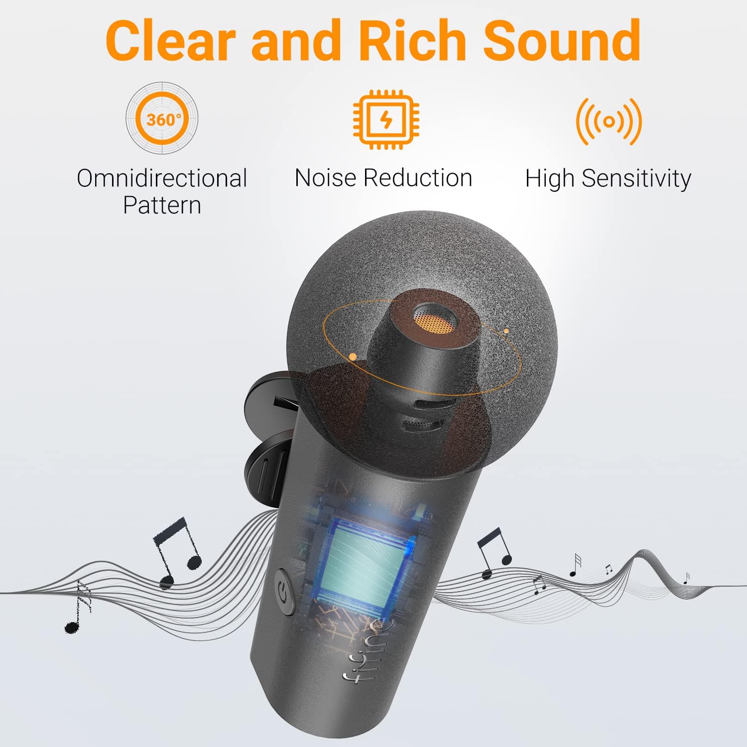 FIFINE M8 Wireless Lavalier Lapel Microphone System for Phones/Tablets ...
