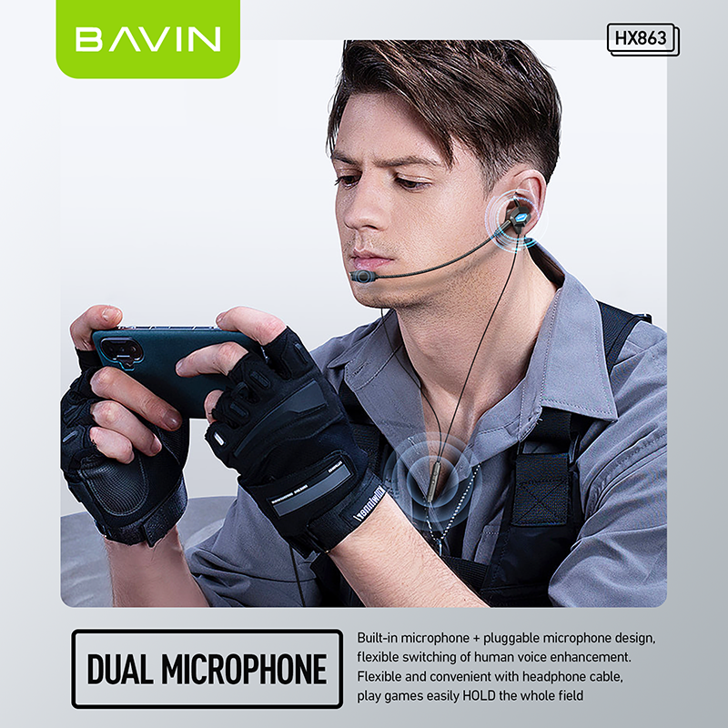 BAVIN HX863 For Gaming Wired Earphone Hifi Audio Stereo Sound Headset W ...