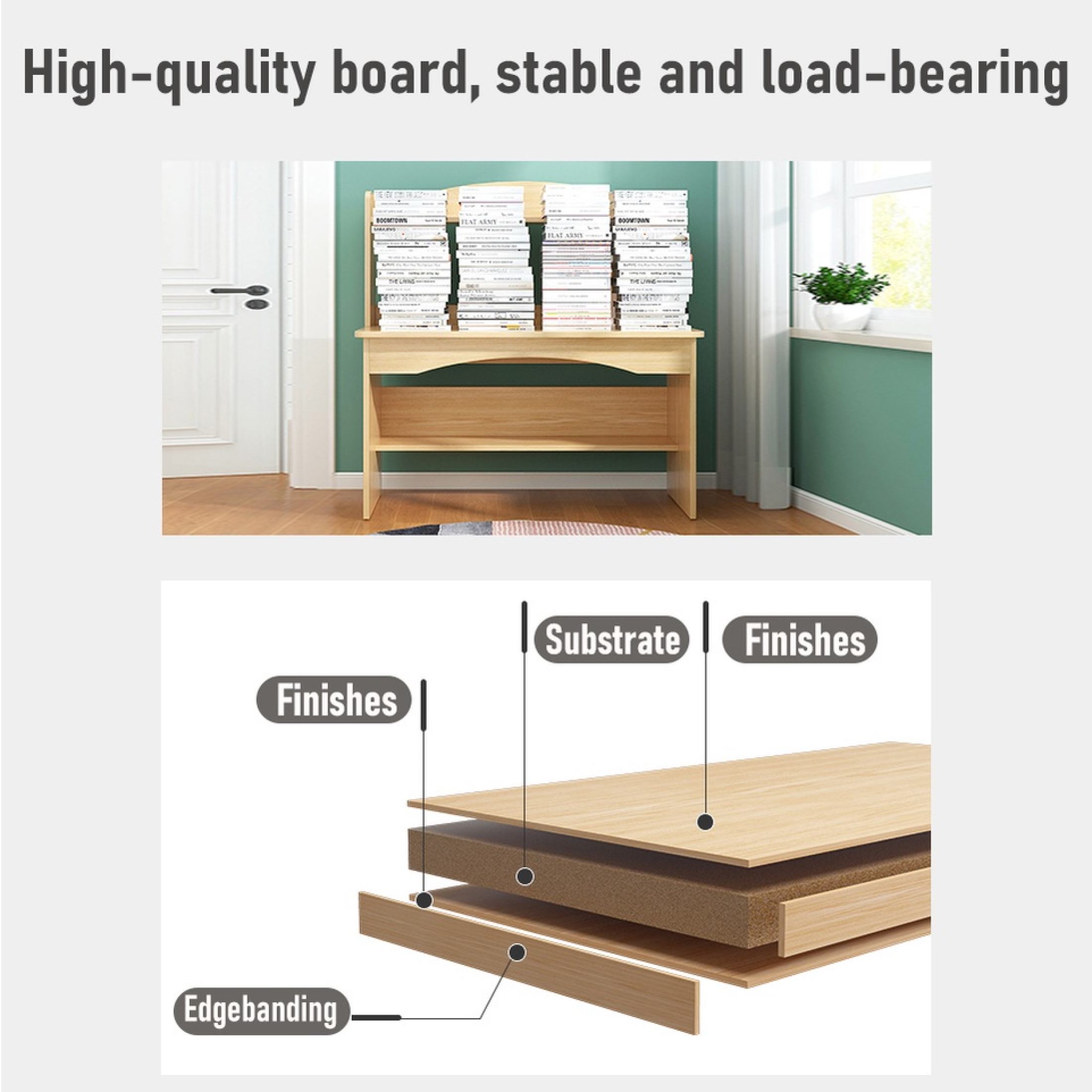 Computer Desk Desktop Study Table with Drawer and Shelves Office ...