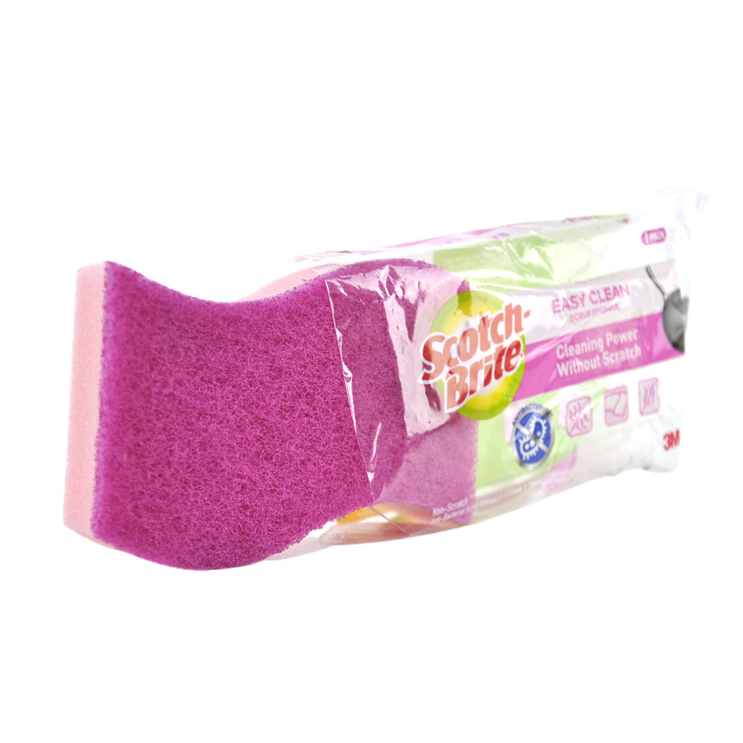 3M Scotch Brite Easy Clean Scrub Sponge Antibac Loose - Pink 115mm x ...
