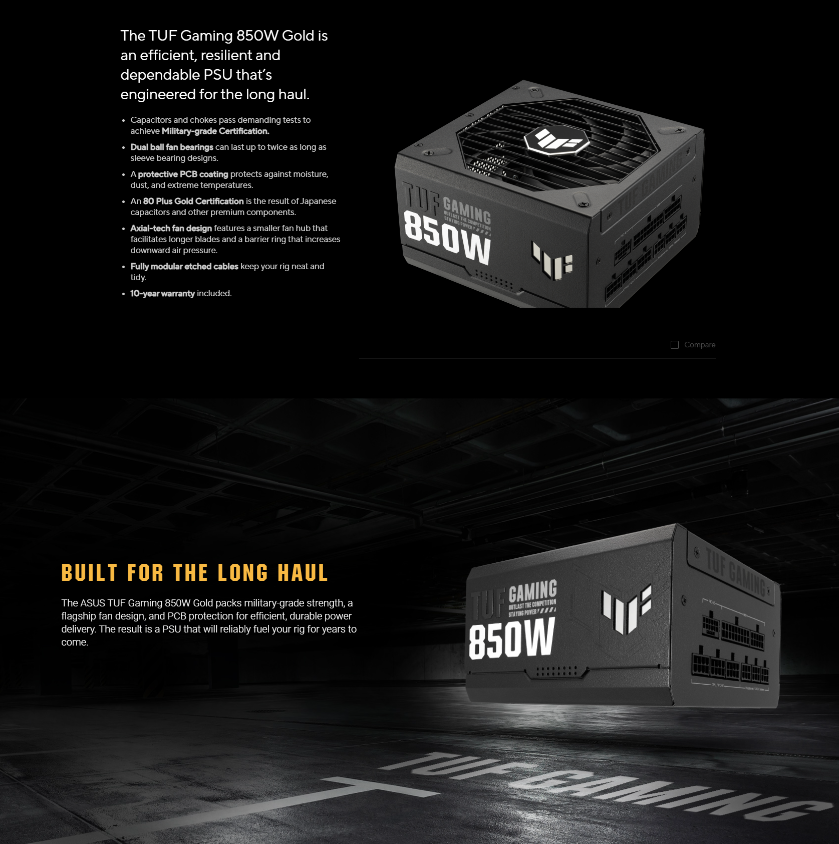 ASUS TUF Gaming 850W Gold (ATX 3.0 Compatible, Fully Modular. 80+ Gold ...