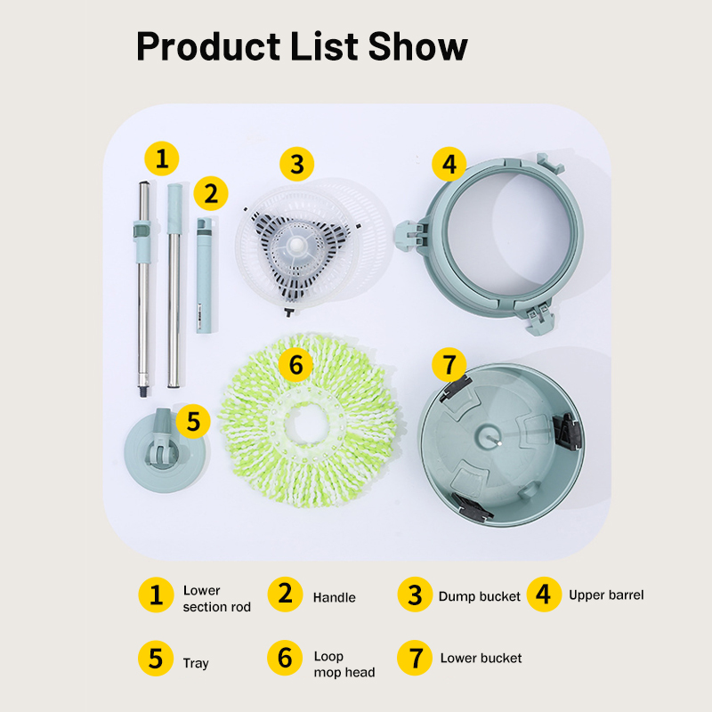 CHIT Multi Mop With Squeezer 360° Rotary Cleaning Compact And Hand-Free ...