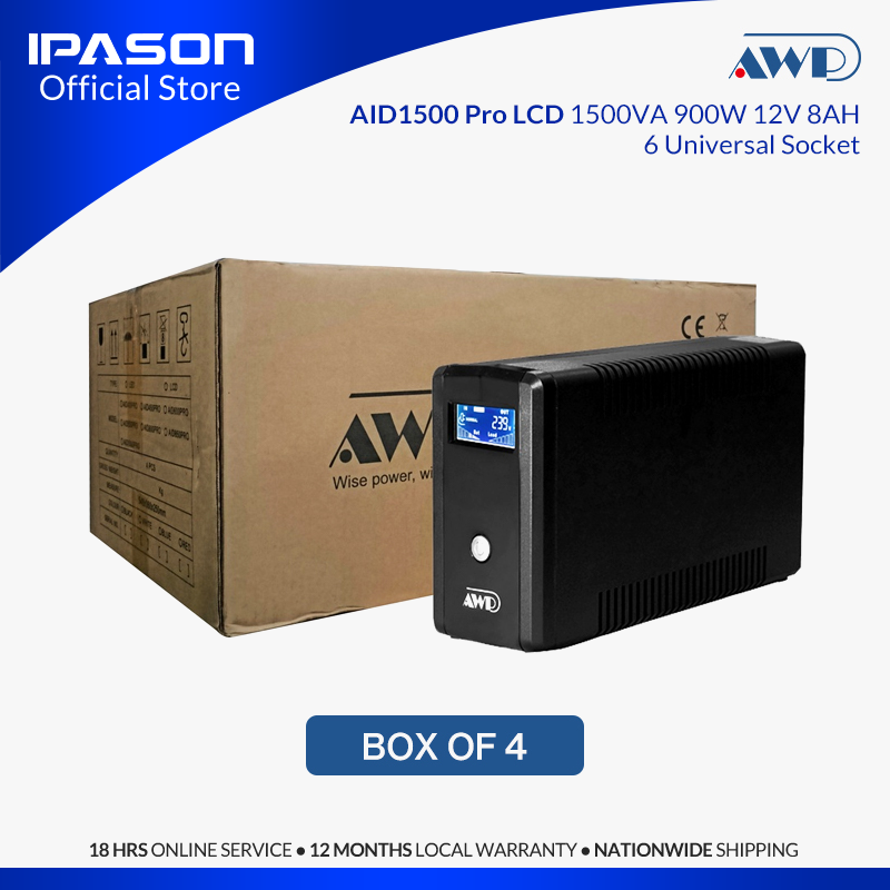 Ipason AWP AID1500 Pro LCD 900W-1500VA UPS with AVR Uninterruptible ...
