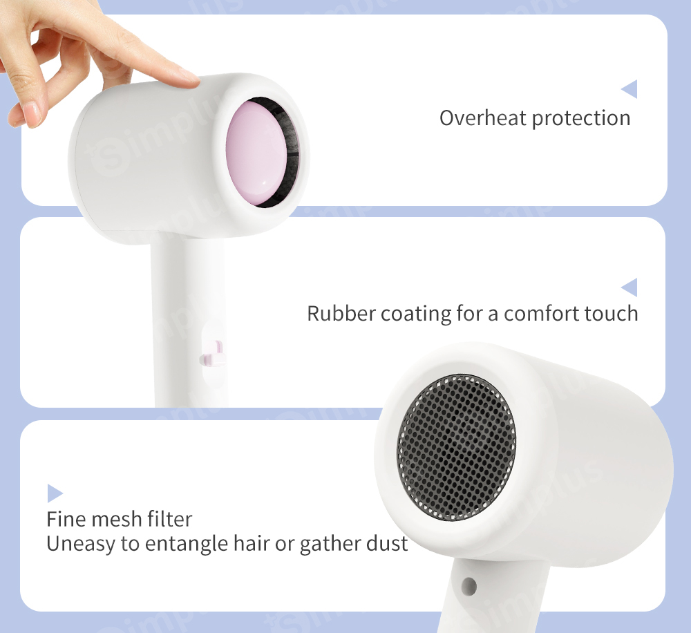 Simplus Hair Quick Dry Blower Dryer 1000W Blue/Pink/Black CFJH004 ...