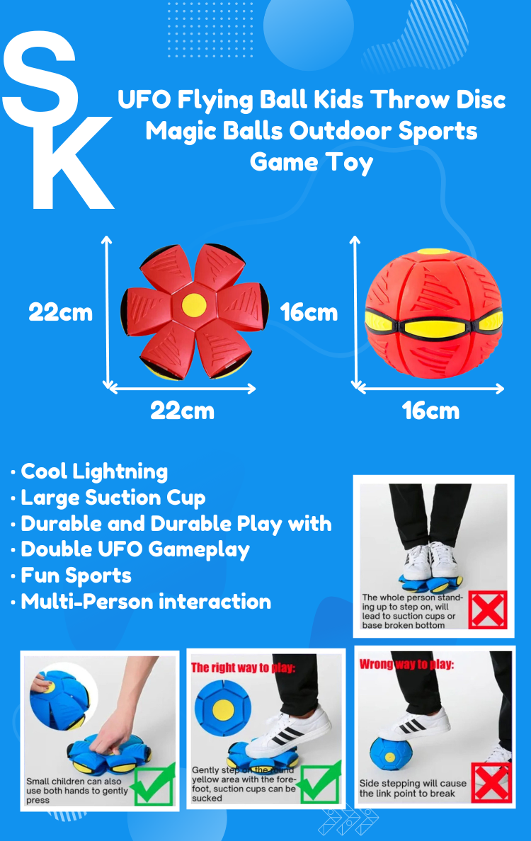 Magic UFO Flying Ball Throw Disc Ball with LED Light For Outdoor Kid's ...