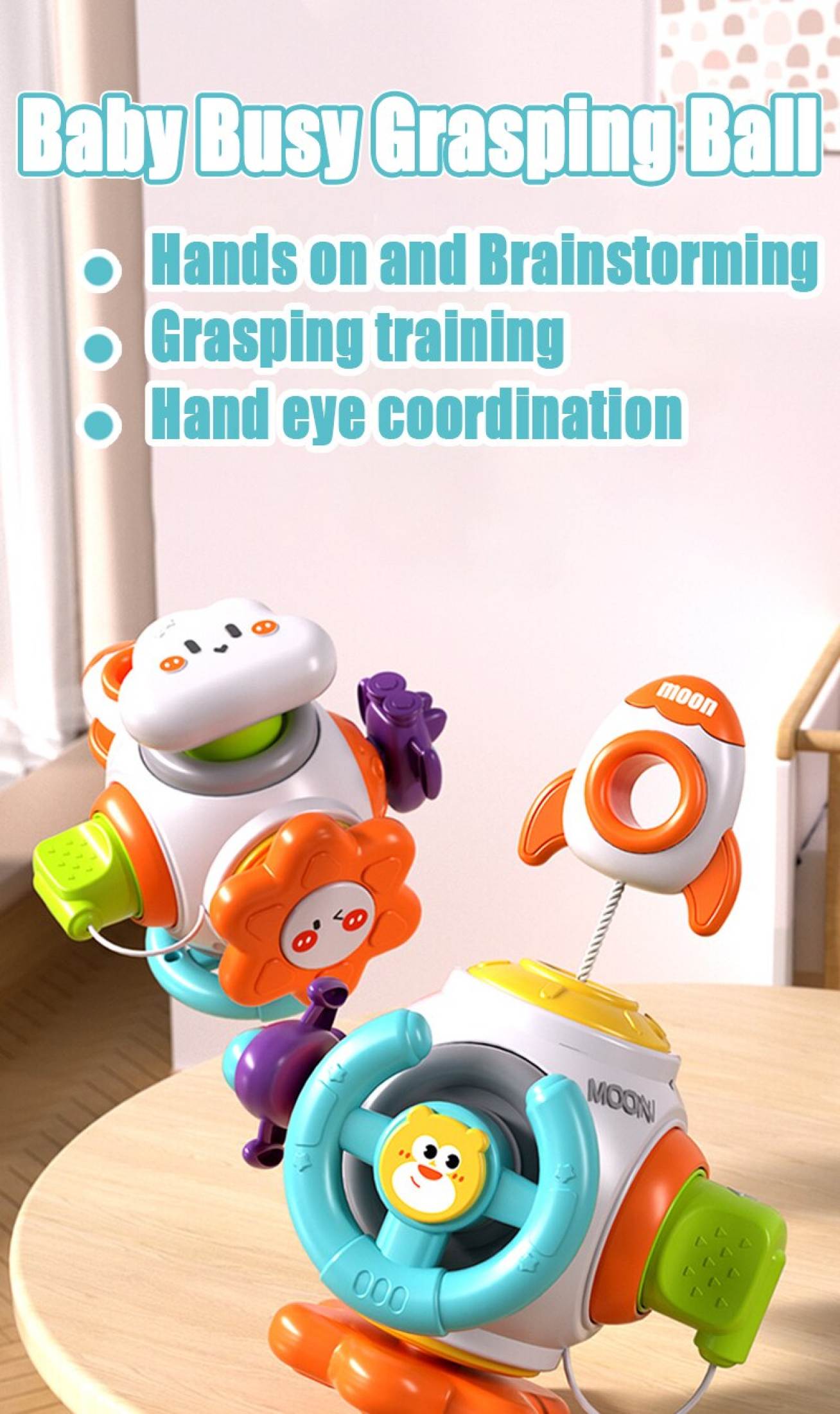 6 In 1 Toddler Busy Cube for Kids Sensory Busy Board Travel Toy for ...
