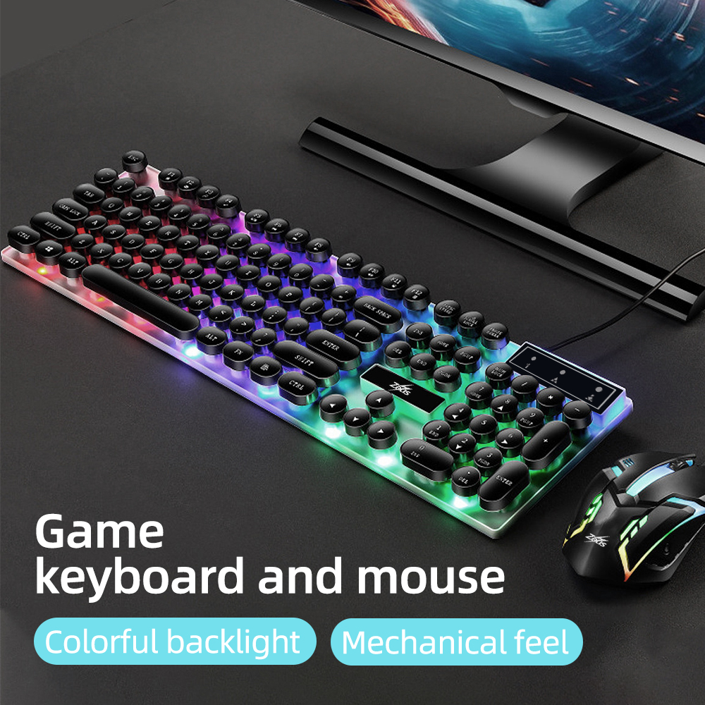 Zeus K-007 Punk Retro Backlit Gaming Keyboard USB Wired Suspended ...
