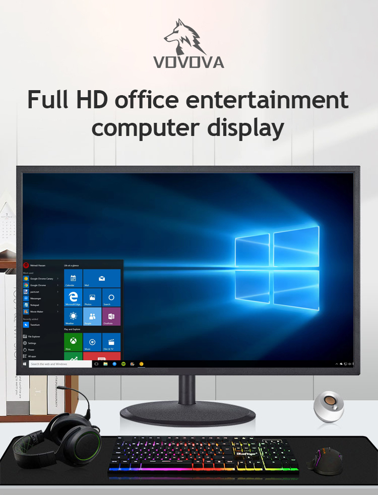 VOVOVA Original Brand New LED Monitor 17/19/22/24inch 75HZ PC Computer ...