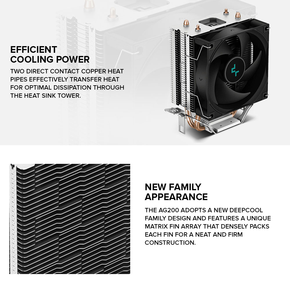 EasyPC | Deepcool Gammaxx AG200 CPU Air Cooler| Single Tower | Shopee ...