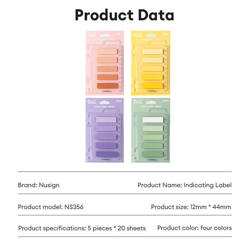 Deli Sticker Notes 100 Sheets Instruction Label Bookmarks Student ...