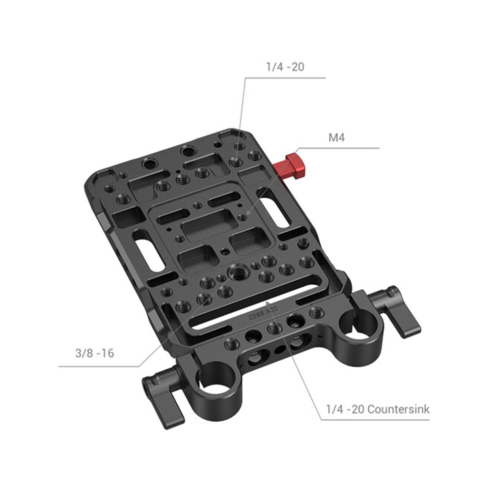 SmallRig Lightweight Aluminum V-Lock Camera Battery Plate with 15mm LWS ...