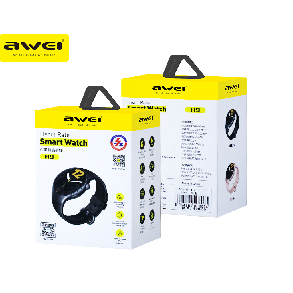 Awei H9 Calling Smart Watch Bluetooth Fitness Tracker Dynamic Heart ...
