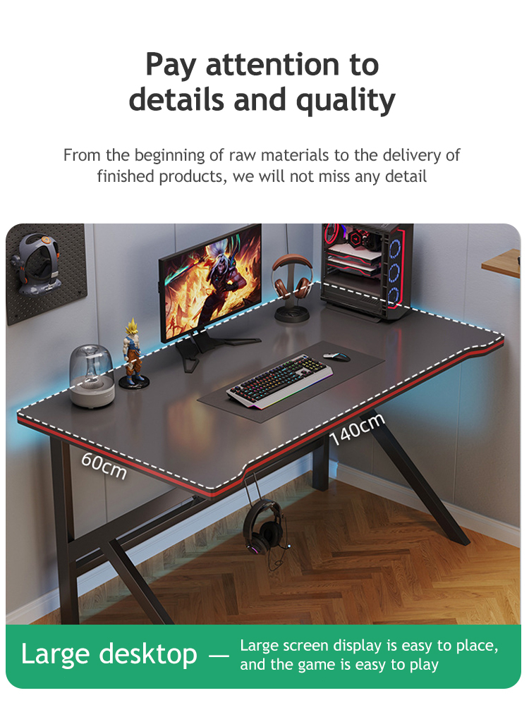 Games Computer Table for desktop 80/100/140cm PC Desk Gaming Tables ...