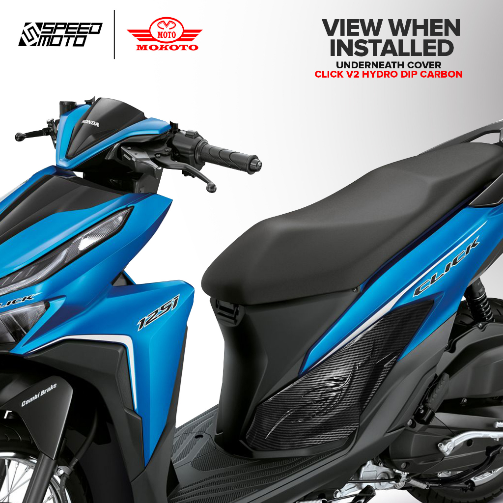 HONDA CLICK V2 UNDERSEAT GARNISH HYDRO DIP CARBON WITH EMBOSSED LOGO C ...