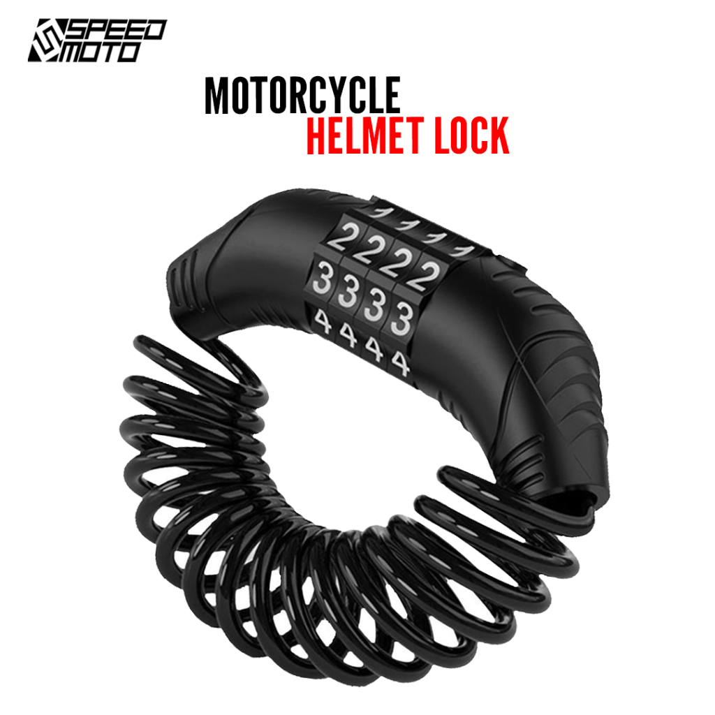 MOKOTO HELMET LOCK WITH ADJUSTABLE COMBINATION PASSWORD LOCK ANTI-THEFT ...