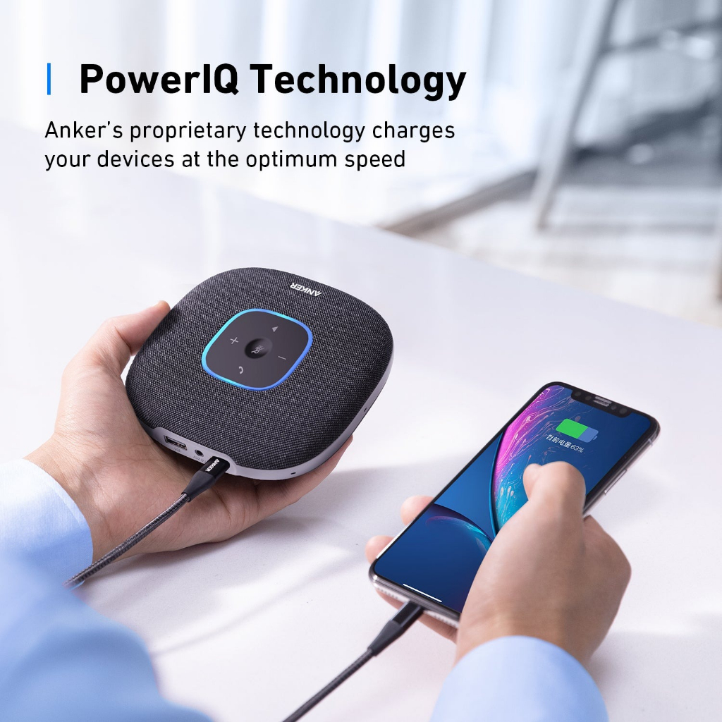 Anker PowerConf S3 Bluetooth Conference Speaker Microphone with 6 Built-In Mics, and 6700mAh ...