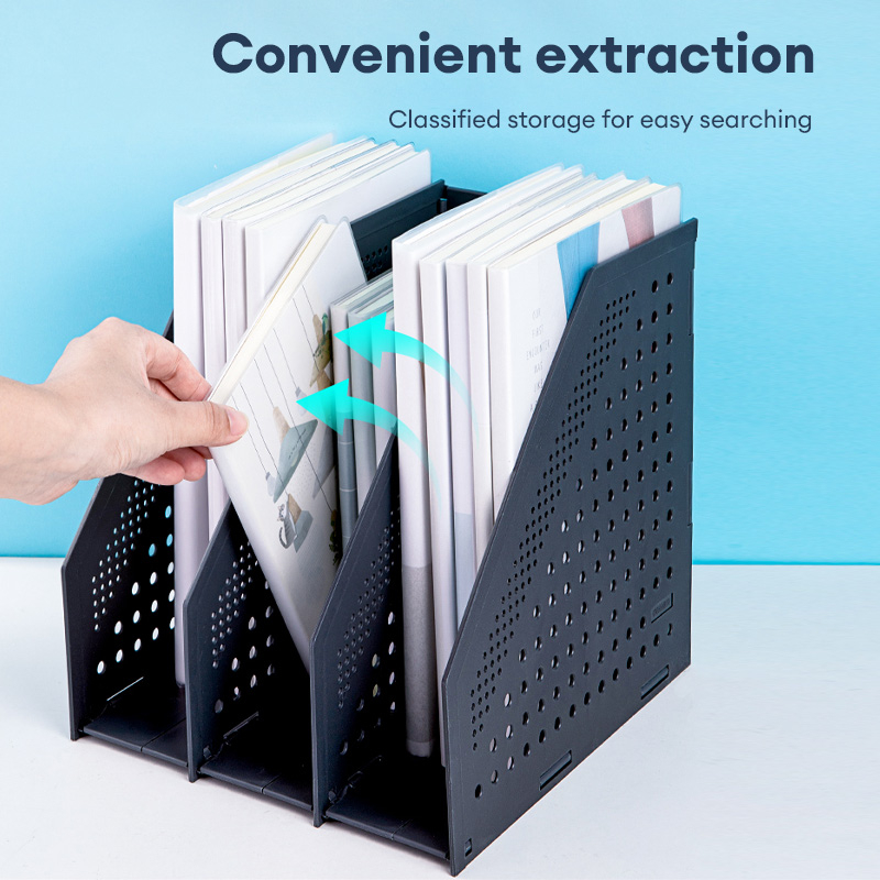 Deli Foldable Bookshelf Desktop Storage File Shelf Magazine Organizer ...