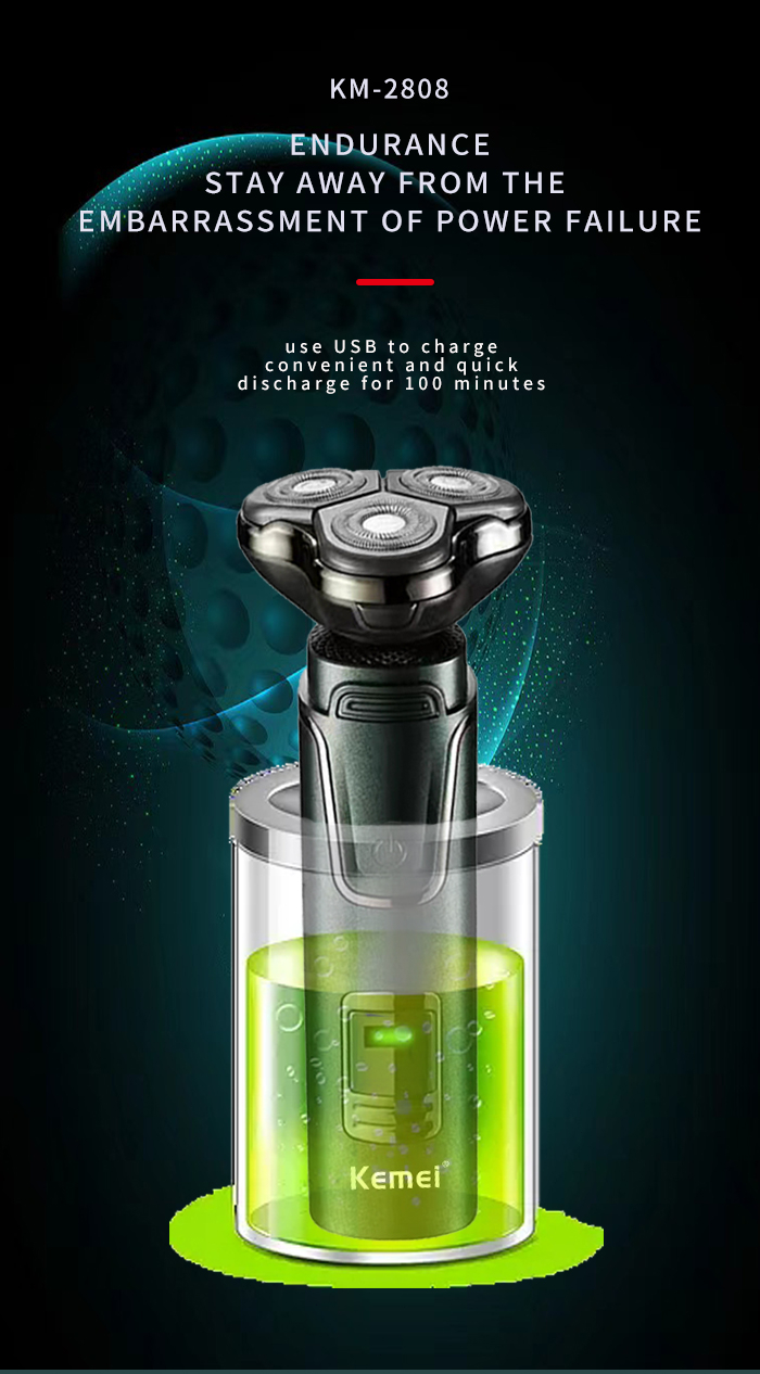 Kemei 3 in1 Rechargeable Electric Shaver Beard Facial Hair Trimmer Razor Shaver For men's KM ...