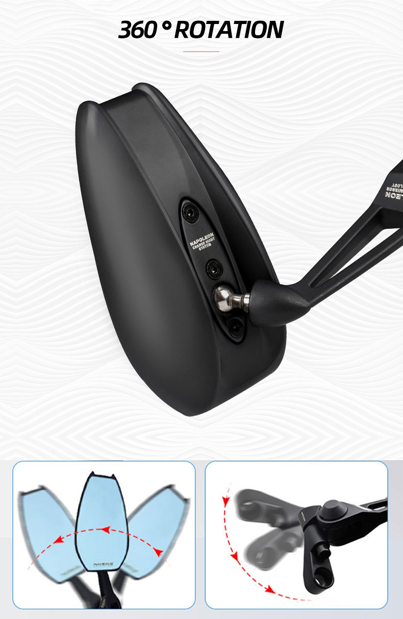 HOTSPEED Street King Side Mirror Heavy Duty Anti-Glare Lens 360 Degree ...