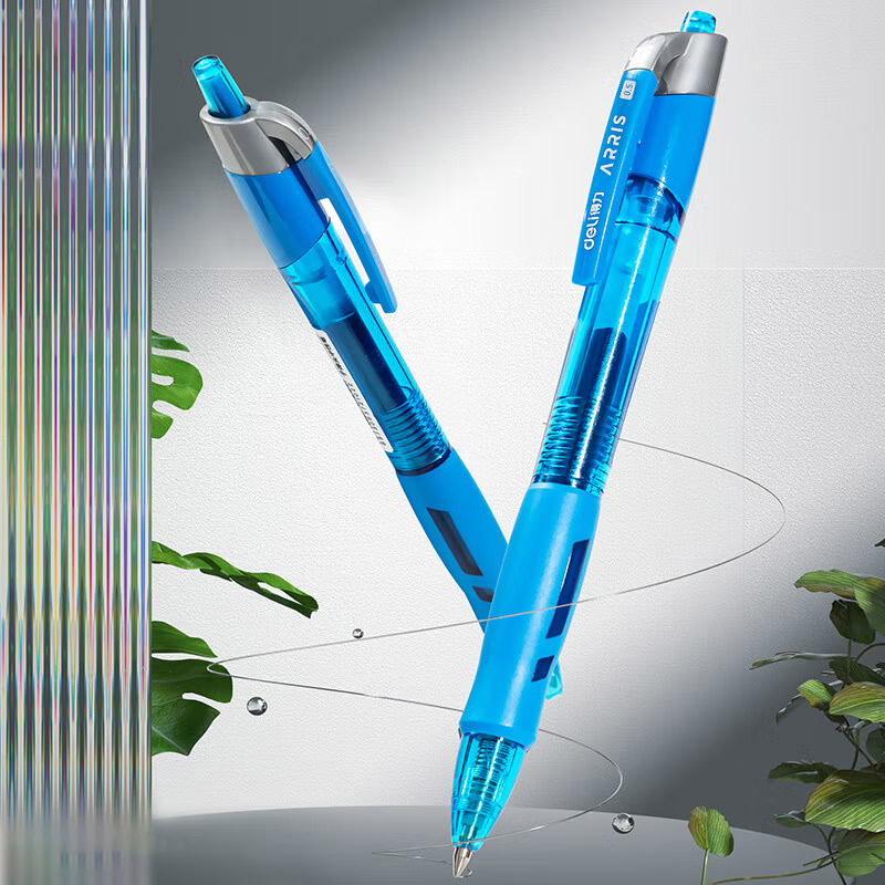 Deli Press Ballpen Gel Pen 0.5mm Black/Blue Ink Sign Writing Pen School ...