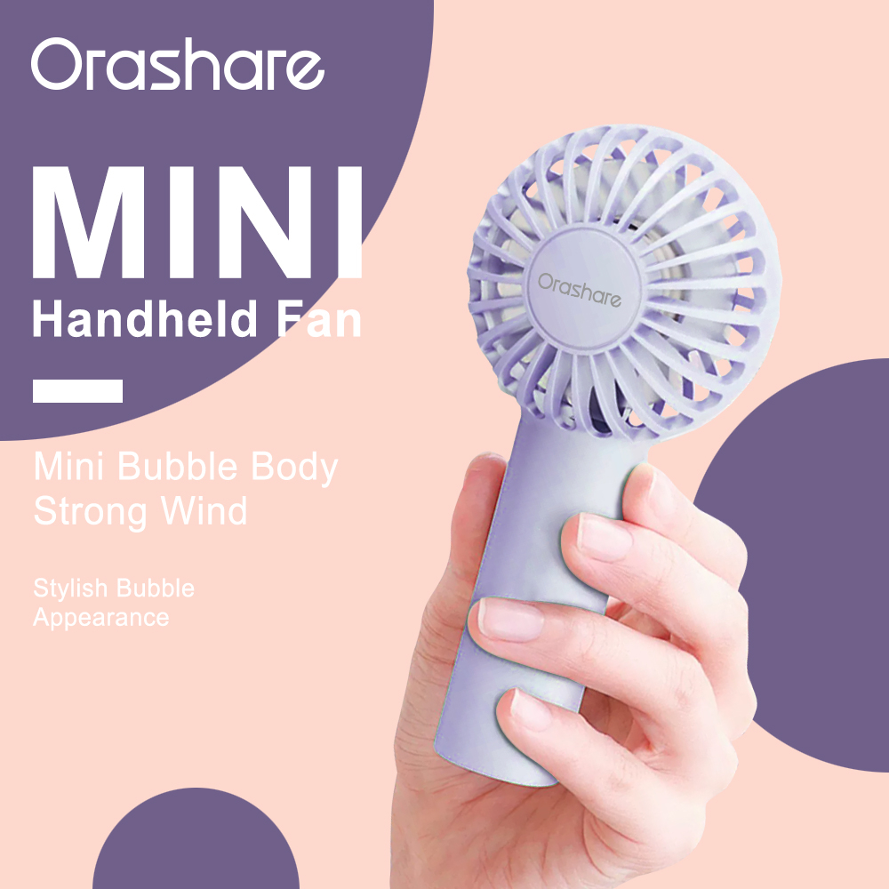Orashare HF02 Mini Fan Portable and Lightweight 3 Speed Wind Hand Fan ...