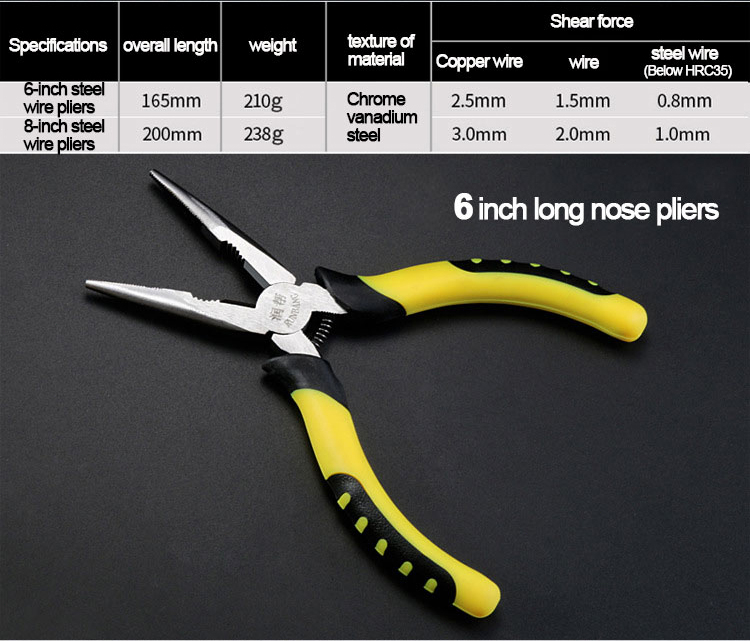 6 Inches Heavy Duty Pliers Tool set Long Nose Pliers Set Heavy Duty ...