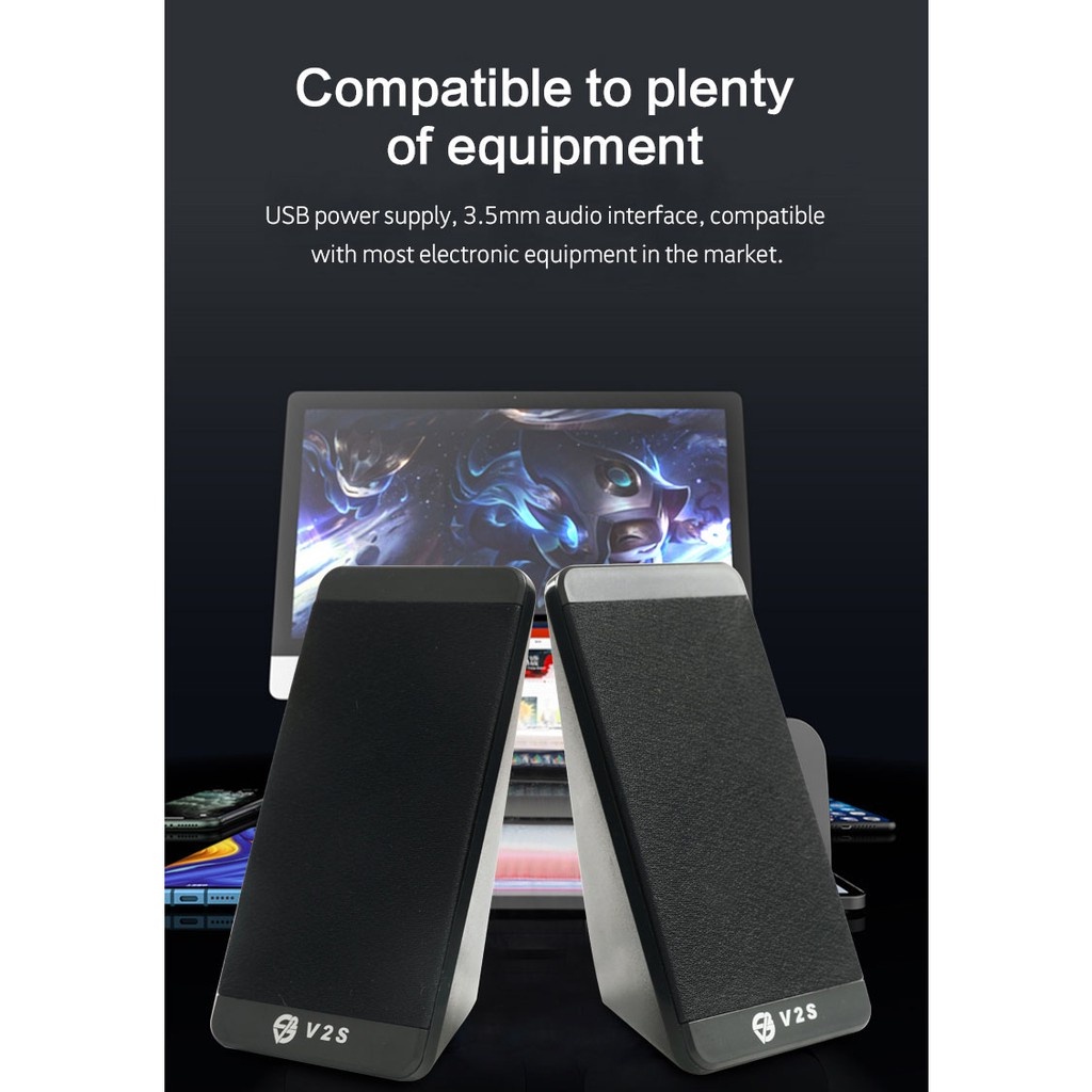 V2S S5 Desktop Computer Speaker Laptop Mini USB PC Speaker Small Stereo ...