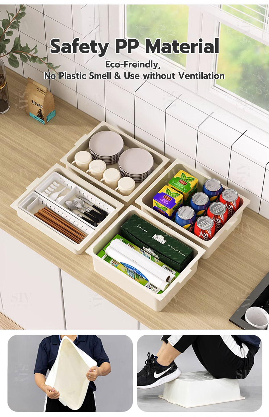 SIV Kitchen Rack With Wheels Oven Microwave Rack Moving Kitchenware ...