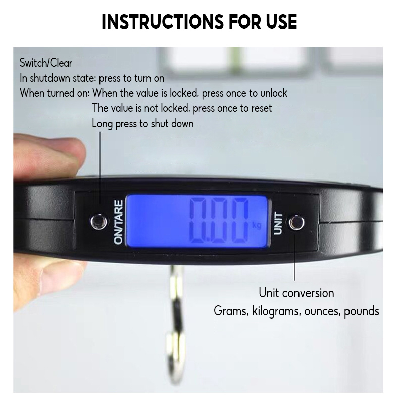 Handheld Electronic Luggage Scale Digital Weighing Scale Travel ...