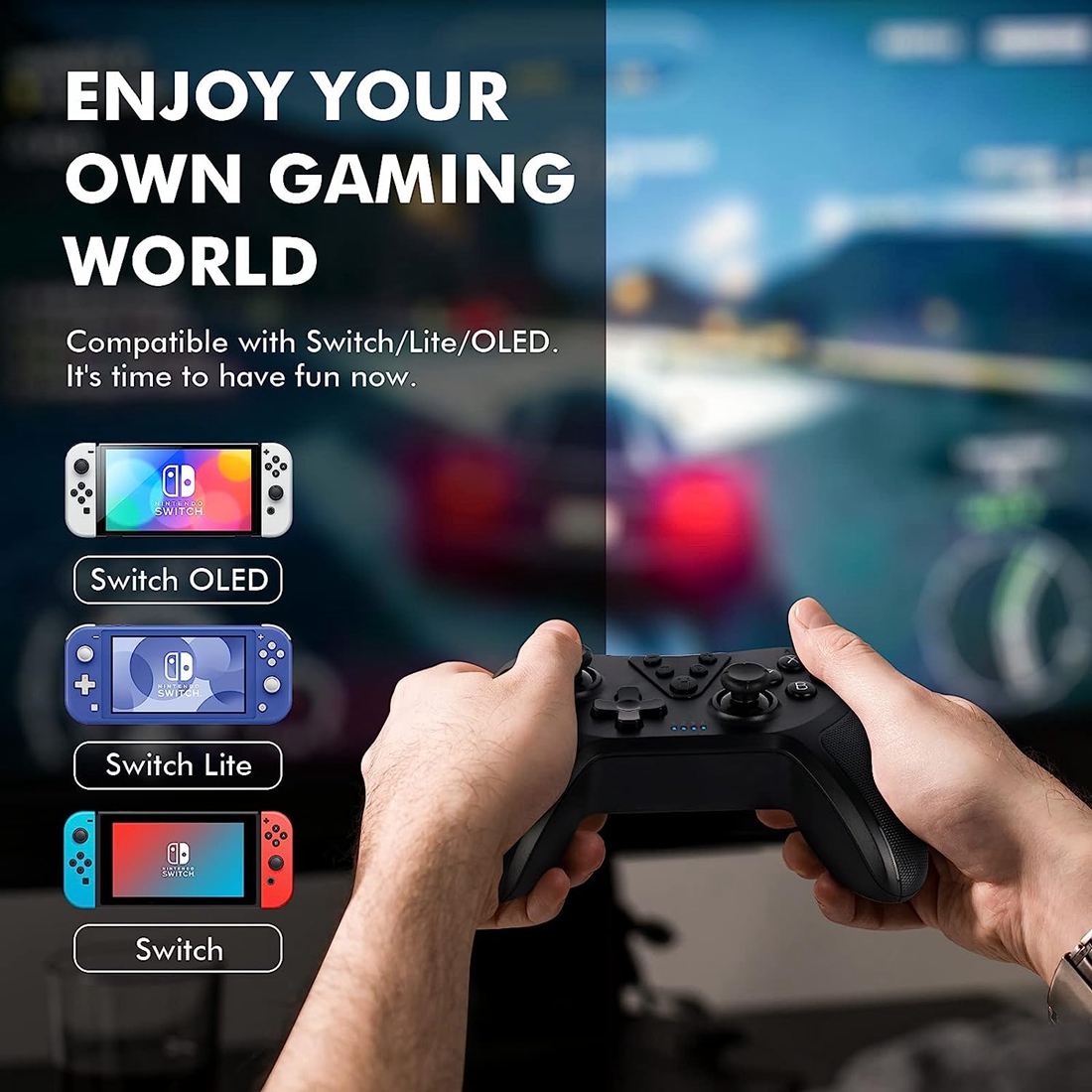 Ovleng T37 Wireless Game Controller With Dual Electric Motors For ...