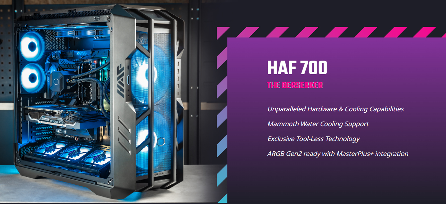 Cooler Master HAF 700 PC Case / Full Tower / Rotatable Radiator Bracket ...
