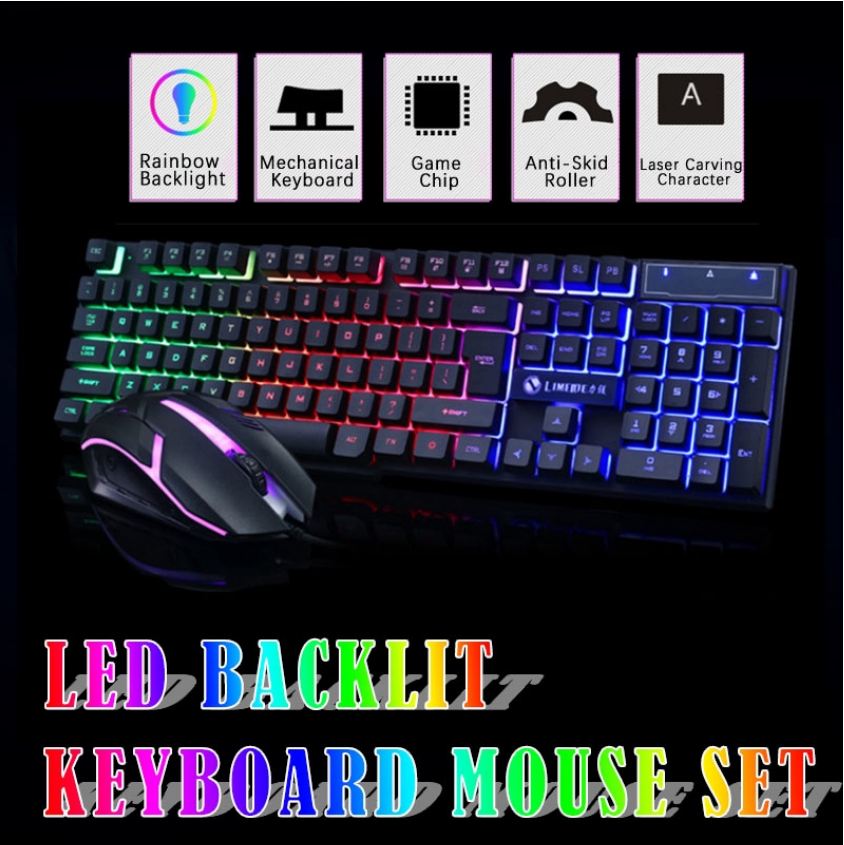 Ipega Gtx300 Rainbow Usb Wired Gaming Keyboard Colorful Button Mouse ...