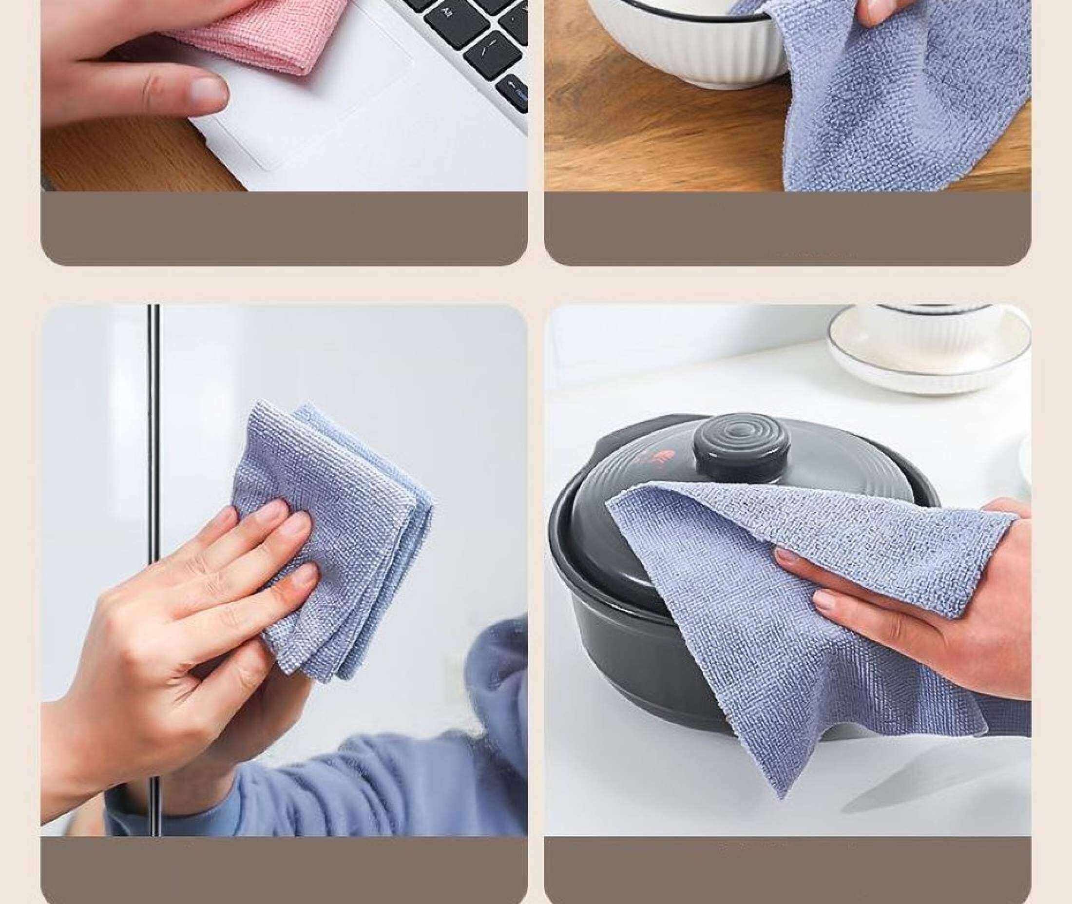 20pcs/box kitchen Cleaning towels Reusable Absorbent Microfiber Kitchen ...