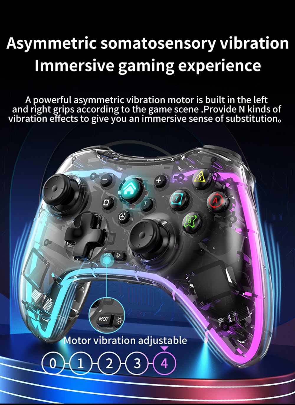 Ovleng S03 Rgb Transparent Wireless Game Controller Compatible P4, P3 ...