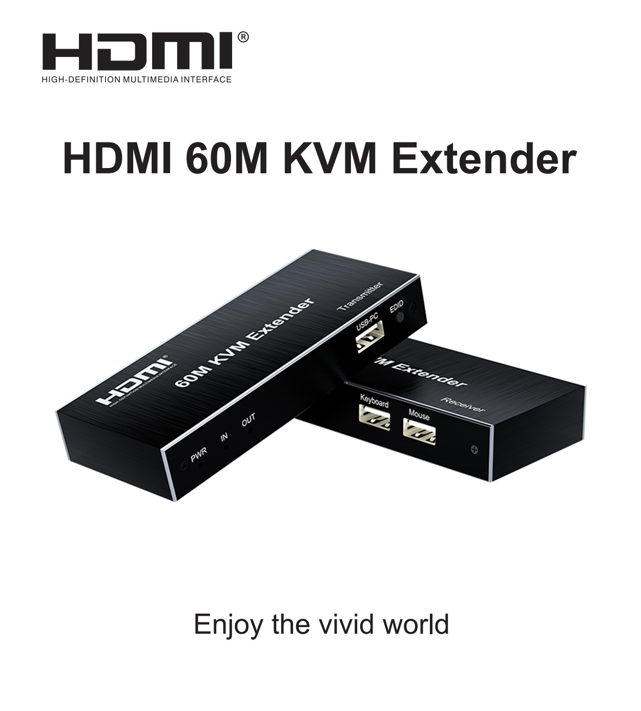 ArgoX HDES24 1080p HDMI KVM Extender TX RX w/ Loop, 60m Range, Supports ...