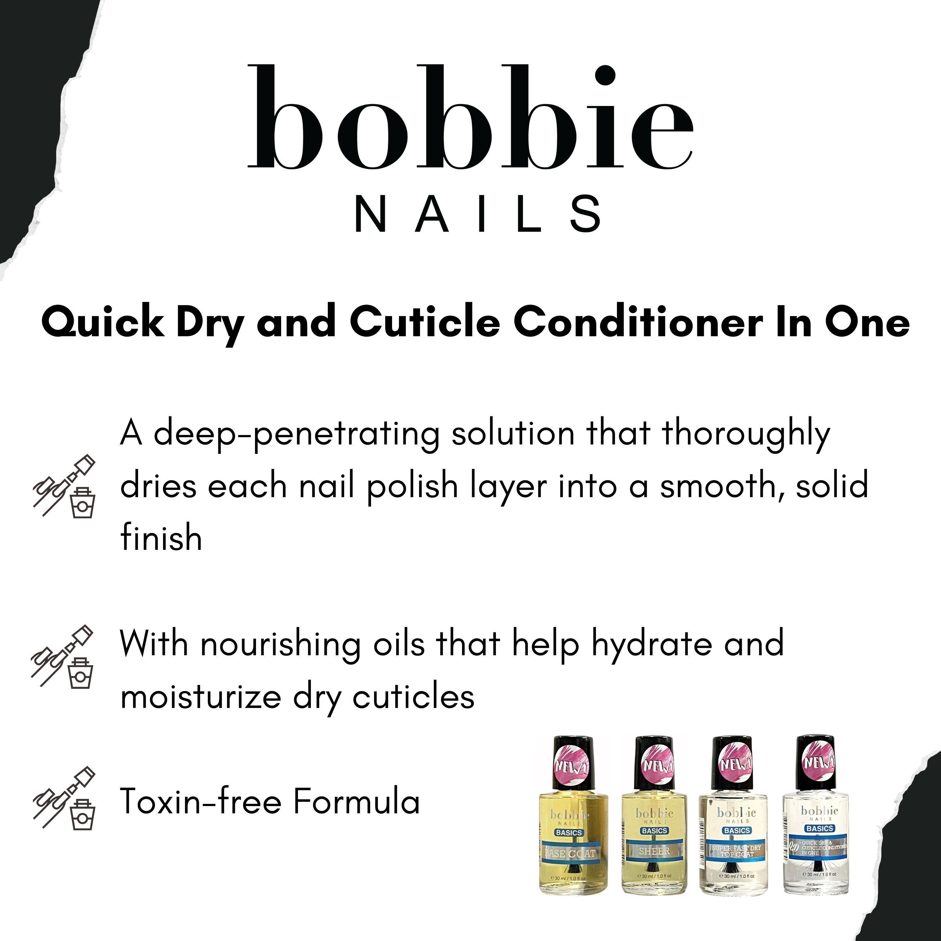 Bobbie Nail Basics Quick Dry And Cuticle Conditioner In One 30ml ...