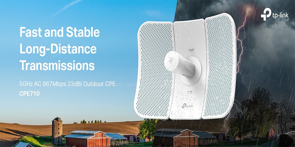 TP-Link CPE710 5GHz AC 867Mbps 23dBi Outdoor CPE for PtP Wireless ...