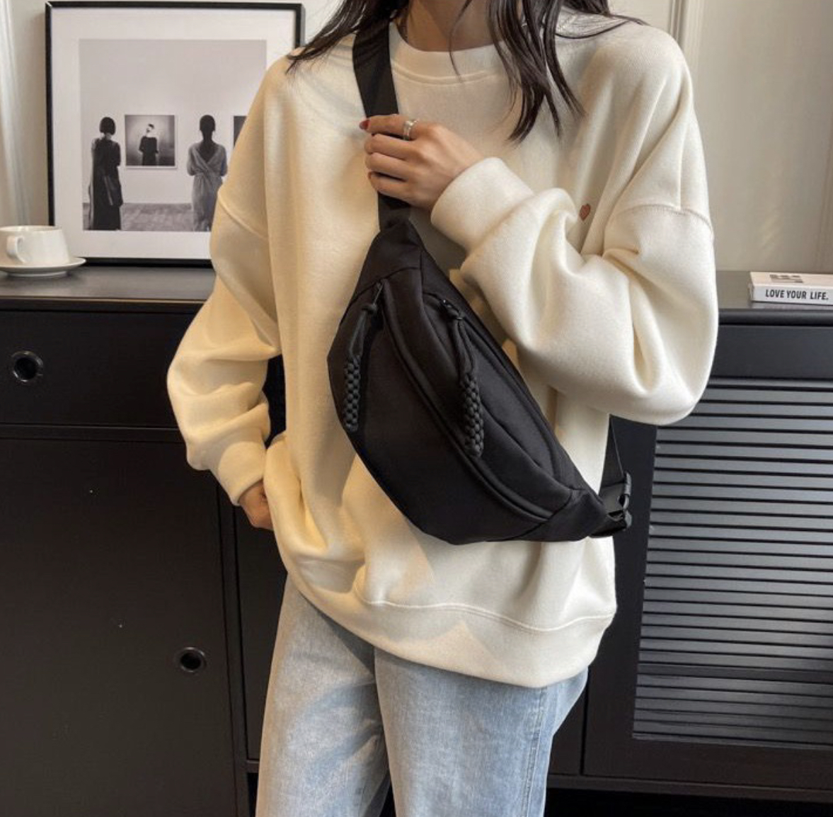 Mumu 7051 Japanese Simple Harajuku Style Woman Cute Chest Bag Canvas ...