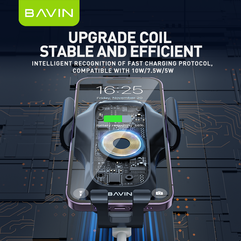 BAVIN PC1035 Fast Charging Wireless Phone Holder For 4.5 - 7 Inch ...