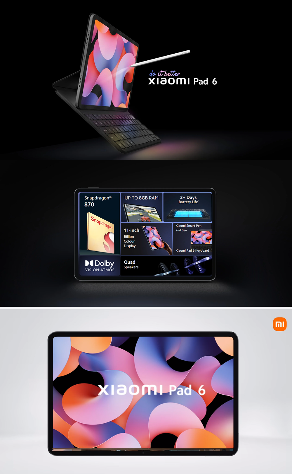 Xiaomi Pad 6 Snapdragon 870 Processor 8GB +256GB/8GB+128GB13mp Camera ...