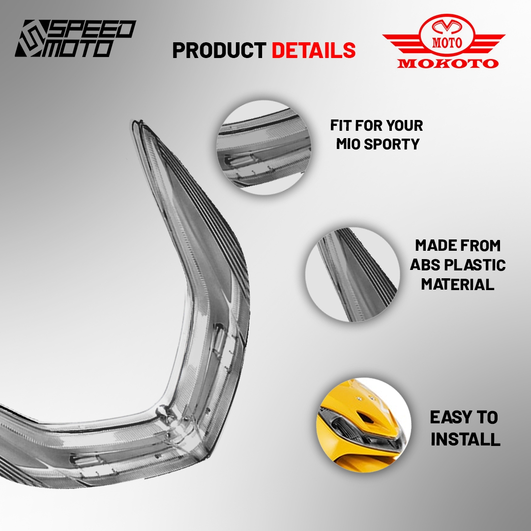 MOKOTO YAMAHA MIO SPORTY HEADLIGHT SMILEY LENS CLEAR FLASHER LENS FOR ...